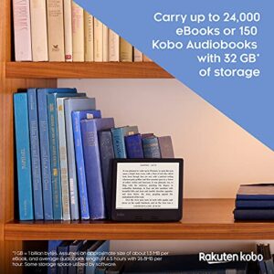 Kobo Libra 2 | eReader | 7” Glare Free Touchscreen | Waterproof | Adjustable Brightness and Color Temperature | Blue Light Reduction | eBooks | WiFi | 32GB of Storage | Carta E Ink Technology | Black