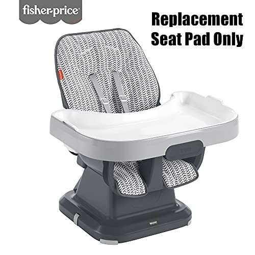 F-Price Replacement Part for Fisher-Price Highchair - HBD72 ~ Space-Saver Simple Clean High-Chair Booster Seat ~ Pencil Strokes ~ Replacement Seat Pad, Gray, White