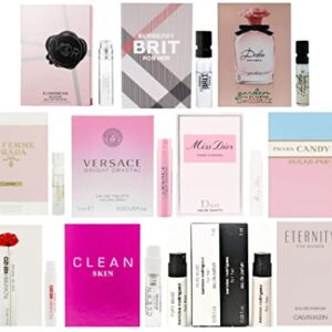 Designer Perfume Sampler Set Lot x 12 Sample Vials - High End Fragrance Samples for Women, 12 Piece Set