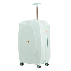 kensie women's 3d gemstone tsa lock hardside spinner luggage, mint, 20-inch carry-on