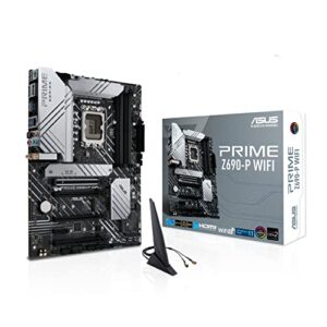 asus prime z690-p wifi lga1700(intel 12th gen) atx motherboard (pcie 5.0,ddr5,14+1 power stages,3x m.2,wifi 6,bt v5.2,2.5gb lan,front panel usb 3.2 gen 1 type-c,thunderbolt 4 support, arua sync)