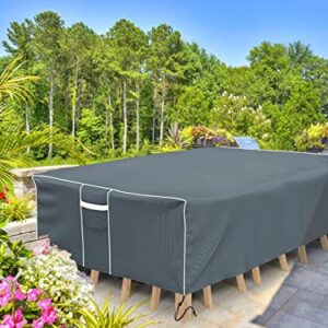 Gasadar Outdoor Furniture Cover Waterproof, Outdoor Sectional Cover, 500D Heavy Duty, All Weather Protection Rectangular Patio Covers for Outdoor Furniture Set, 126" L x 64" W x 29" H -Grey