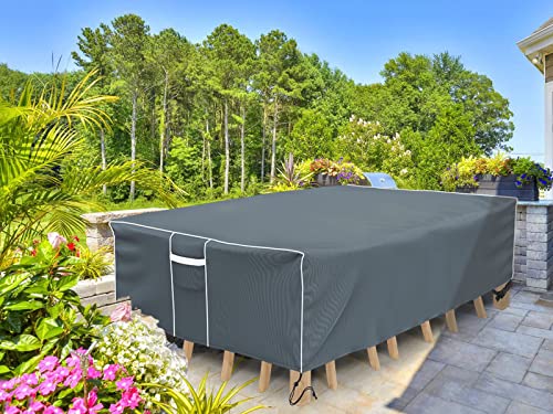 Gasadar Outdoor Furniture Cover Waterproof, Outdoor Sectional Cover, 500D Heavy Duty, All Weather Protection Rectangular Patio Covers for Outdoor Furniture Set, 126" L x 64" W x 29" H -Grey