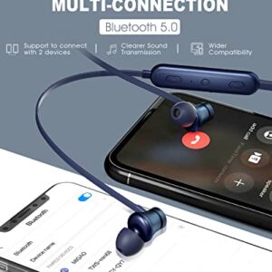 Mubiao Bluetooth Headphones Neckband 20Hrs Playtime V5.0 Wireless Headset Sport Noise Cancelling Earbuds w/Mic for Gym Running Compatible with iPhone Samsung Android