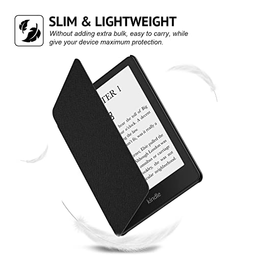 Ayotu All-New 6.8" Kindle Paperwhite Case, Smart Water-Safe PU Leather Cover with Auto Sleep/Wake, Only Fit Amazon Kindle Paperwhite and Signature Edition (11th Generation - 2021 Release), Black