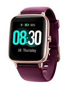 grv smart watch for ios and android phones (answer/make calls), watches for women ip68 waterproof smartwatch fitness tracker watch with heart rate/sleep monitor steps calories counter (dark purple)