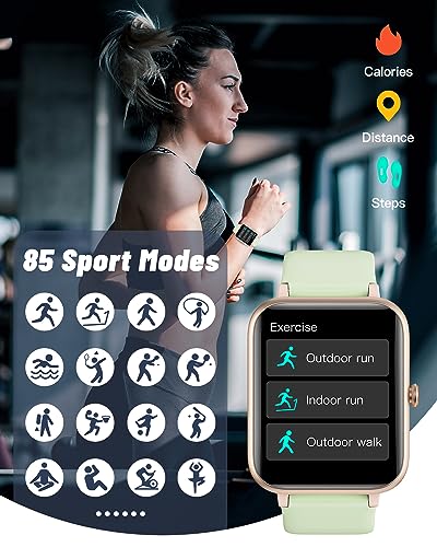 GRV Smart Watch for iOS and Android Phones (Answer/Make Calls), Watches for Men Women IP68 Waterproof Smartwatch Fitness Tracker Watch with Heart Rate/Sleep Monitor Steps Calories Counter (Aqua-Gold)