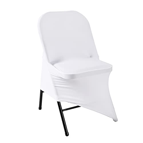 AlGaiety Spandex Chair Cover,12PCS ,Chair Covers,Living Room Folding Chair Covers,Removable Chair Cover Washable Protector Stretch Chair Cover for Party, Banquet,Wedding Event,Hotel(White)