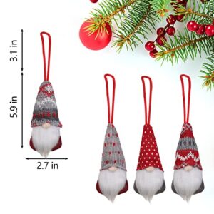 Christmas Gnomes Hanging Ornaments Set of 8, Swedish Gnome Handmade Plush Santa Elves Christmas Tree Hanging Decorations Holiday Xmas Decorations