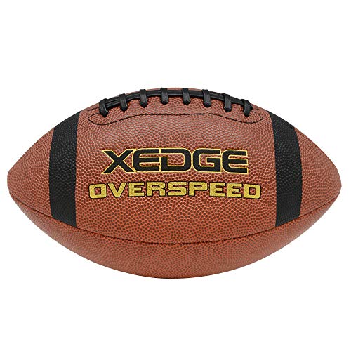 XEDGE Composite Leather Indoor/Outdoor Footballs for Training and Recreational Play Size 9 (red, Official (Size 9) /with net Bag)