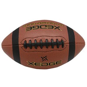 XEDGE Composite Leather Indoor/Outdoor Footballs for Training and Recreational Play Size 9 (red, Official (Size 9) /with net Bag)