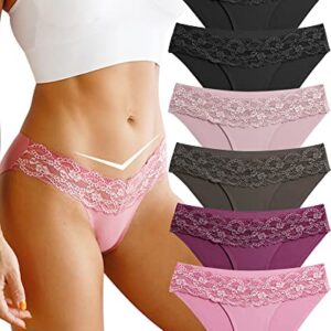 Which is Seamless Underwear for Women Sexy No Show Bikini Panties Lace Ladies High Cut Hipster Invisible Cheeky 6 Pack S-XL