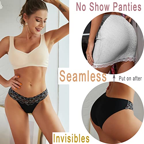 Which is Seamless Underwear for Women Sexy No Show Bikini Panties Lace Ladies High Cut Hipster Invisible Cheeky 6 Pack S-XL