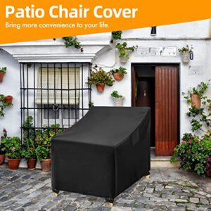 WLEAFJ Outdoor Chair Covers Waterproof, Black Lawn Patio Furniture Covers, Heavy Duty Wicker Garden Sofa Chair Cover, 2 Pack - 30" W x 37" D x 31" H