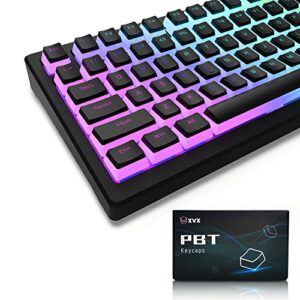 xvx pudding keycaps,141+24 custom keys set, oem profile, universal compatiability for 100%, 75%, 65%, 60% keyboard (black)