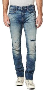 buffalo david bitton men's slim ash jeans, sandblasted and worn, 30w x 30l