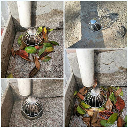 Gutter Guard,304 Stainless Steel 3 inch Cleaning Rooftop Filter Strainer,Drain Cover Cleaning Tool,Outdoor Roof Blocking Proof Line Cap Round Floor Net Cover,Keep Water Flow Free(50 Tubes)