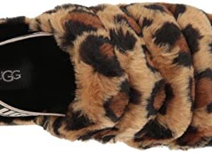 UGG Girls K Fluff Yeah Slide Spotty Slipper, Natural, 5 Big Kid