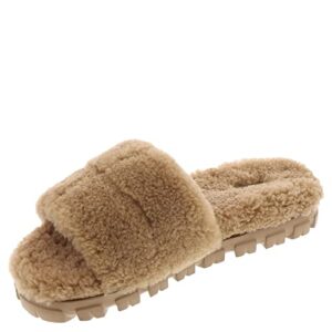 ugg women's cozetta curly slipper, chestnut, 9