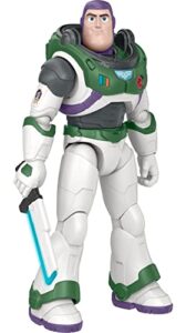 disney and pixar lightyear 12-in action figure with motion, lights & sound, buzz lightyear with slashing laser blade