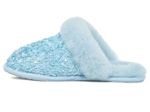 ugg women's scuffette ii chunky sequin slipper, sea breeze, 6