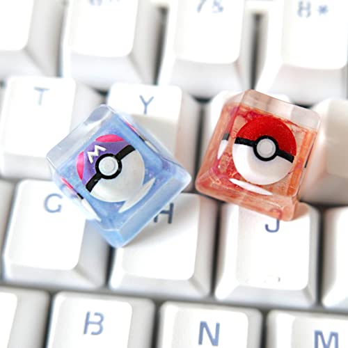 Shunwei-shop Gaming Keycaps Pikachu Resin Keycaps for Cherry MX Swtiches (Master Ball)