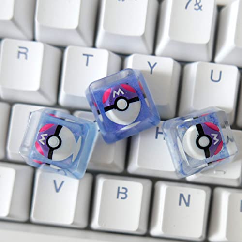 Shunwei-shop Gaming Keycaps Pikachu Resin Keycaps for Cherry MX Swtiches (Master Ball)