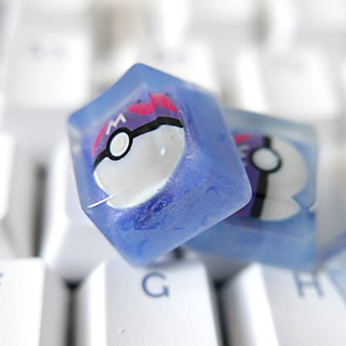 Shunwei-shop Gaming Keycaps Pikachu Resin Keycaps for Cherry MX Swtiches (Master Ball)