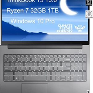 Lenovo ThinkBook 15 Gen 3 ACL 15.6" FHD (AMD 8-Core Ryzen 7 5700U (Beat i7-1165G7), 32GB RAM, 1TB SSD) Business Laptop, Backlit Keyboard, Fingerprint, Webcam, Windows 10 Pro / Windows 11 Pro - 2023