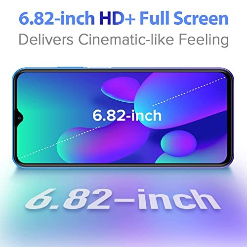 Ulefone Unlocked Smartphones Note 12P, 7700mAh High Capacity Battery, 6.82 inch HD+, 13MP + 2MP + 2MP, Dual Sim Phones Unlocked, Andorid 11 4GB+64GB ROM, Fingerprint Face Detection, T-Mobile - Blue