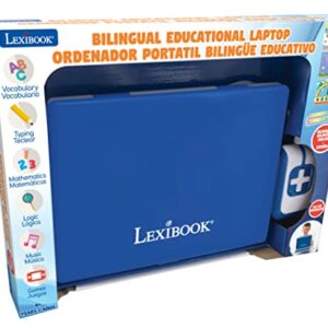 Lexibook - Educational and Bilingual Laptop Spanish/English - Toy for Child Kid (Boys & Girls) 130 Activities, Learn Play Games and Music - Blue - JC798i2