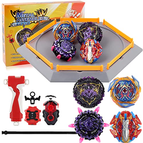 Burst Battle Top Set Itcaoseklu 4 Battling Tops 2 Launchers Blast Gyro Game with Arena, Battling Tops Stadium Gift for Kids Children Boys Ages 6 7 8+