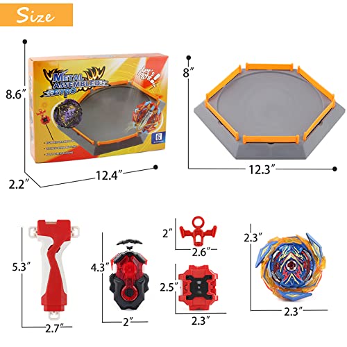 Burst Battle Top Set Itcaoseklu 4 Battling Tops 2 Launchers Blast Gyro Game with Arena, Battling Tops Stadium Gift for Kids Children Boys Ages 6 7 8+