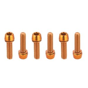 Chooee Mountain Bike Stem Bolts 6PCS,M5 x 18mm Road Bicycle Stem Bolts Screw for MTB DH BMX Orange