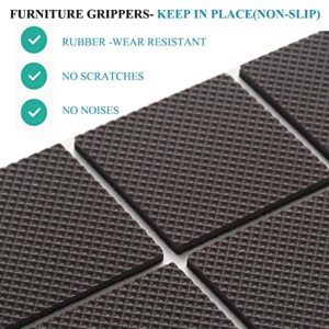 Non Slip Furniture Pads - Round, Square, Rectangle, Furnigear Premium 129 Pieces Furniture Grippers Chair Leg Pads Self Adhesive Rubber Chair Feet- Anti Scratches Furniture Pads for Hardwood Floors