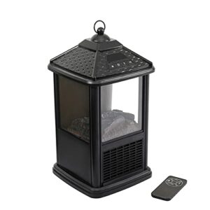 Freestanding Mini Small Indoor Electric Fireplaces Lanterns Space Heaters Stove 3D Flame Portable Electric Fireplace Space Heaters for Indoor Use with Remote Timer Thermostat