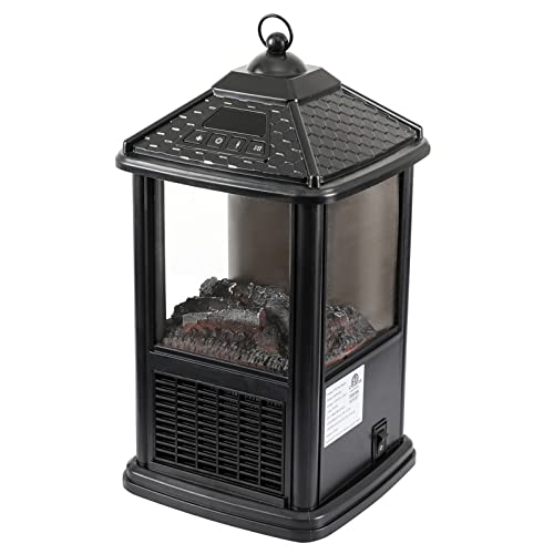 Freestanding Mini Small Indoor Electric Fireplaces Lanterns Space Heaters Stove 3D Flame Portable Electric Fireplace Space Heaters for Indoor Use with Remote Timer Thermostat