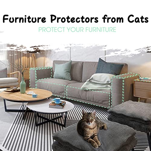 10 Pcs Extra Large Furniture Protectors from Cats, 5pcs 17" x12” & 5pcs 17"x10" Cat Scratch Deterrent Sheet, Double-Sided Training Tape, Cat Scratch Couch Protector