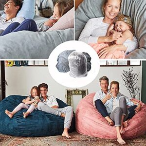 7ft Giant Fur Bean Bag Chair for Adult Living Room Furniture Big Round Soft Fluffy Faux Fur BeanBag Lazy Sofa Bed Cover (Grey)