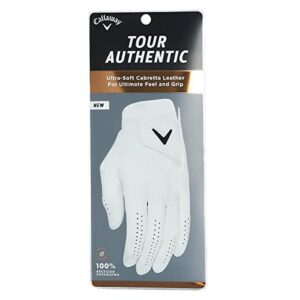 callaway golf 2022 tour authentic glove (white, standard large, worn on left hand)