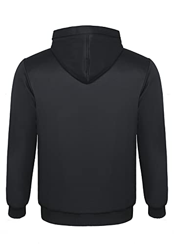 JiangWu Hoodies for Men Winter Heavyweight Fleece Sherpa Lined Zipper Sweatshirt Jackets (Large, A-Black-1)