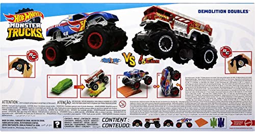 Hot Wheels RC Monster Trucks 2-Pack, 1 Race Ace & 1 HW 5-Alarm in 1:24 Scale, Full-Function Remote-Control Toy Trucks