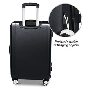 Feybaul Luggage 3 Piece Set Suitcase Lightweight Hardside Removable-Spinner Wheels with TSA Lock(20',24',28')_Black, 828