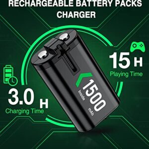 Xbox Controller Battery Pack for Xbox Series X|S/Xbox One S/X/Elite, 4x1500mAh Xbox One Rechargeable Battery Pack With Fast Charger Station for Xbox Series X|S/Xbox One S/X/Elite Wireless Controller