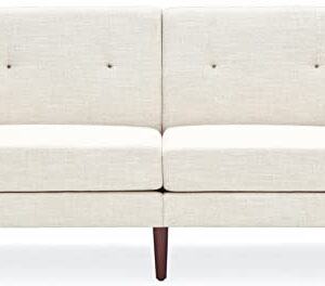 HUIMO 58” Loveseat, Modern Small Couch with Button Tufted Upholstered Fabric, Love Seat Couches for Living Room, Cream Love Seats Furniture for Bedroom, Office, Small Space, Small Apartment (Ivory)