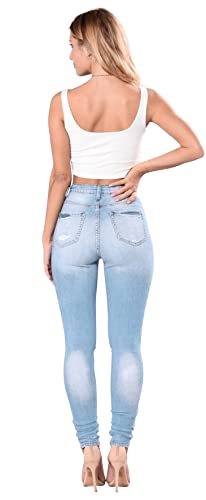 KDF Women's High Waisted Jeans for Women Distressed Ripped Jeans Slim Fit Butt Lifting Skinny Stretch Jeans Denim Pants