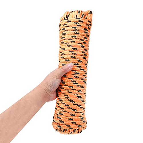 RealPlus 4 Pack Diamond Braid Polypropylene Rope, 3/8 Inch x 400 Feet All Purpose Poly Rope High Strength and Weather Resistant, Good for Tie Pull Swing Climb and Knot (Red/Black/Blue/Orange)