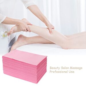 50Pcs Disposable Bed Sheets Massage Table Sheet Waterproof Bed Cover Non-Woven Fabric for Spa Beauty Salon Hotels 31"X 71", Pink