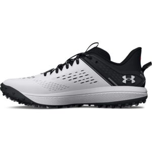 under armour men's yard low turf baseball cleat shoe, (002) black/white/white, 9