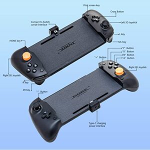 ECHZOVE Switch OLED Controller Grip, Wireless Controller Grip for Switch or Switch OLED with Gravity Induction of Six-Axis Gyroscope, Double Motor Vibration(Black)